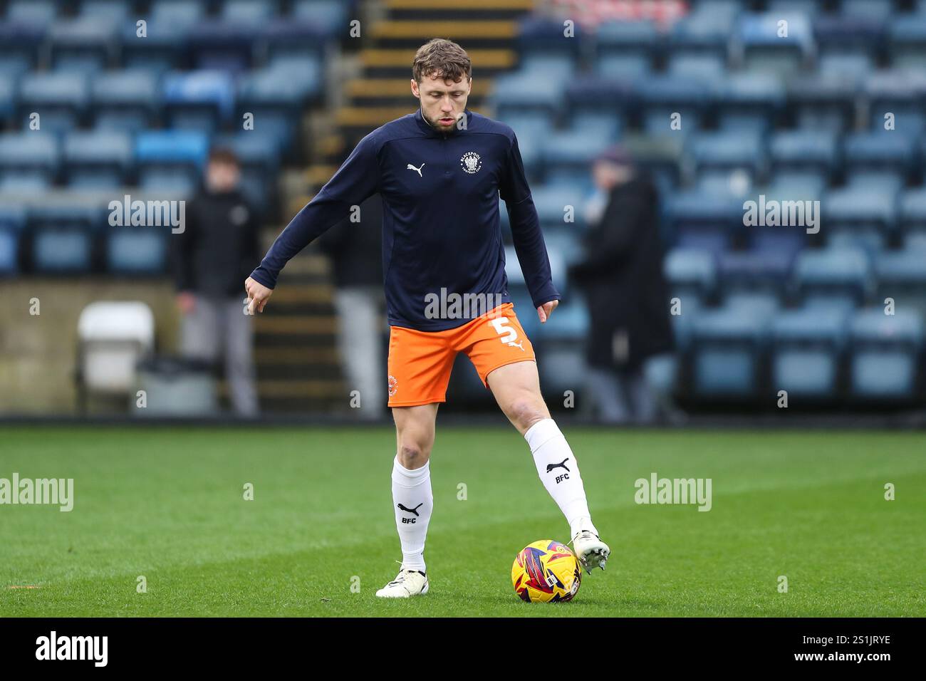 High Wycombe, UK. 04th Jan, 2025. Matthew Pennington of Blackpool ...