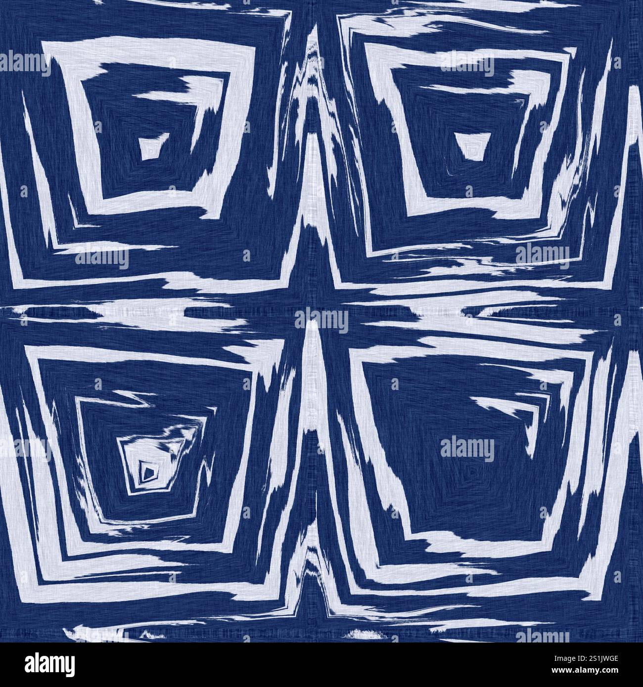 Geometric indigo shape seamless pattern. Irregular hand drawn batik ...