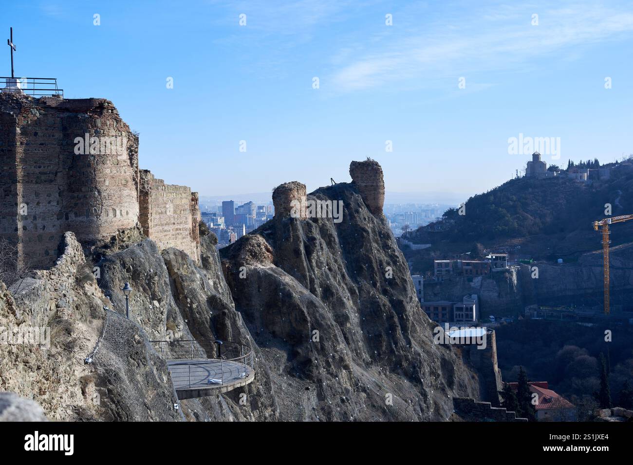 Historic Ruins of an Ancient Fortification on a Hill in Tbilisi ...