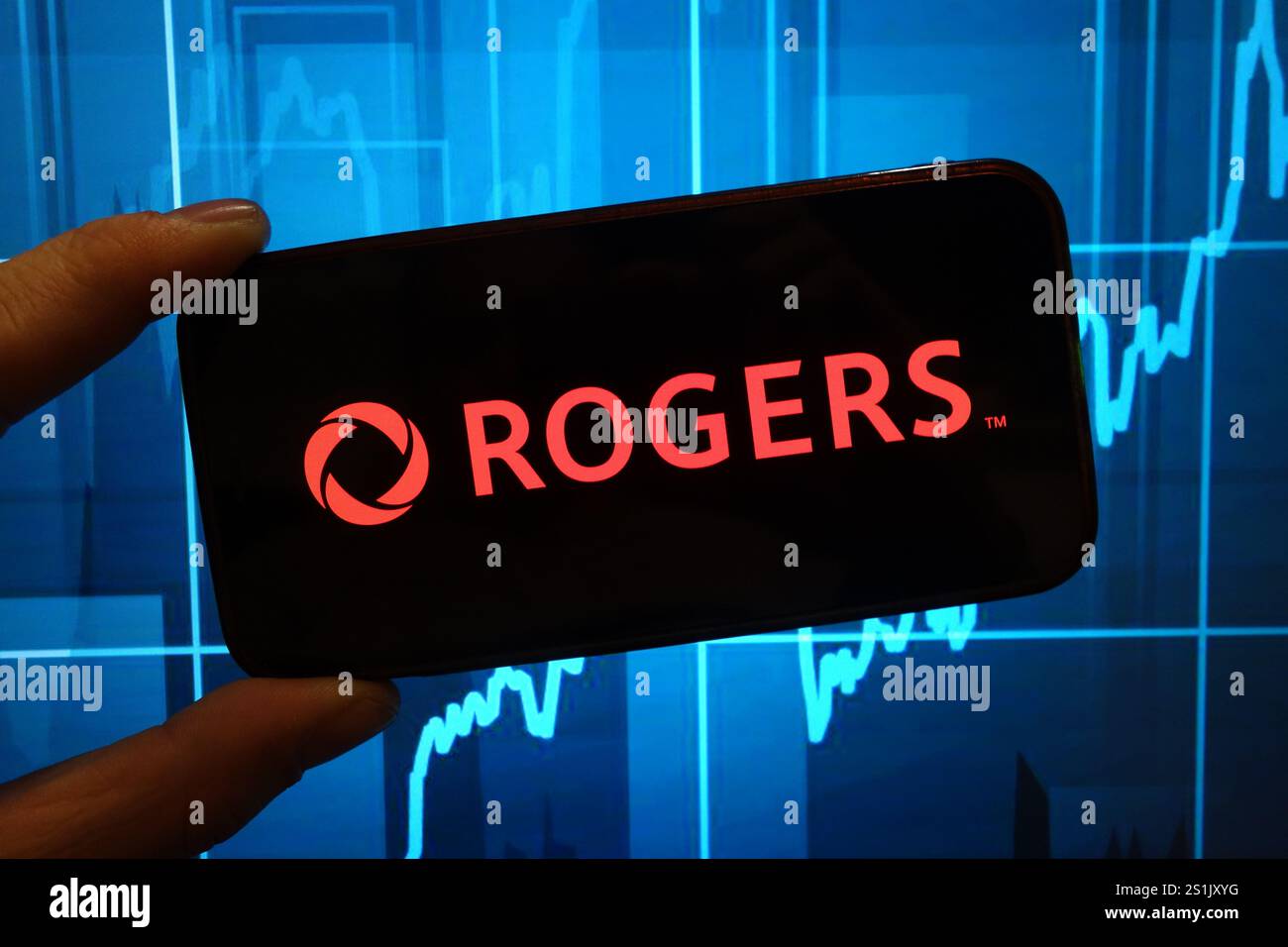 In this photo illustration, the Rogers Communication company logo is ...