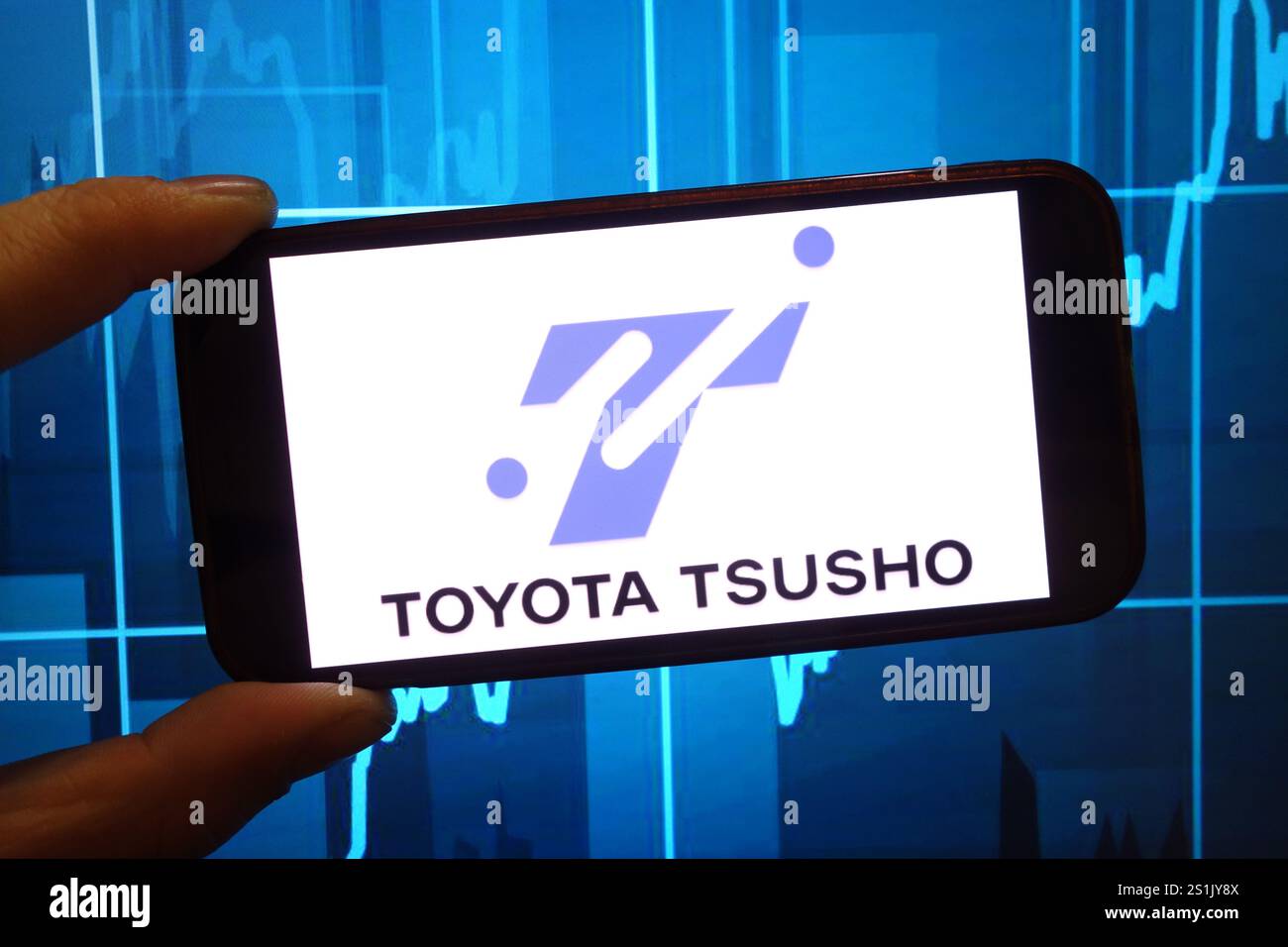 In this photo illustration, the Toyota Tsusho company logo is seen ...