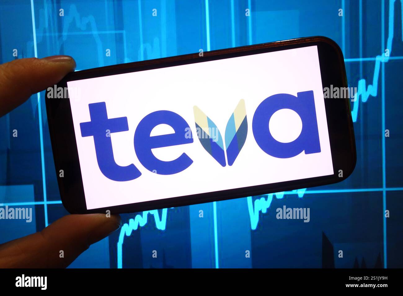 In this photo illustration, the Teva Pharmaceutical Industries company ...