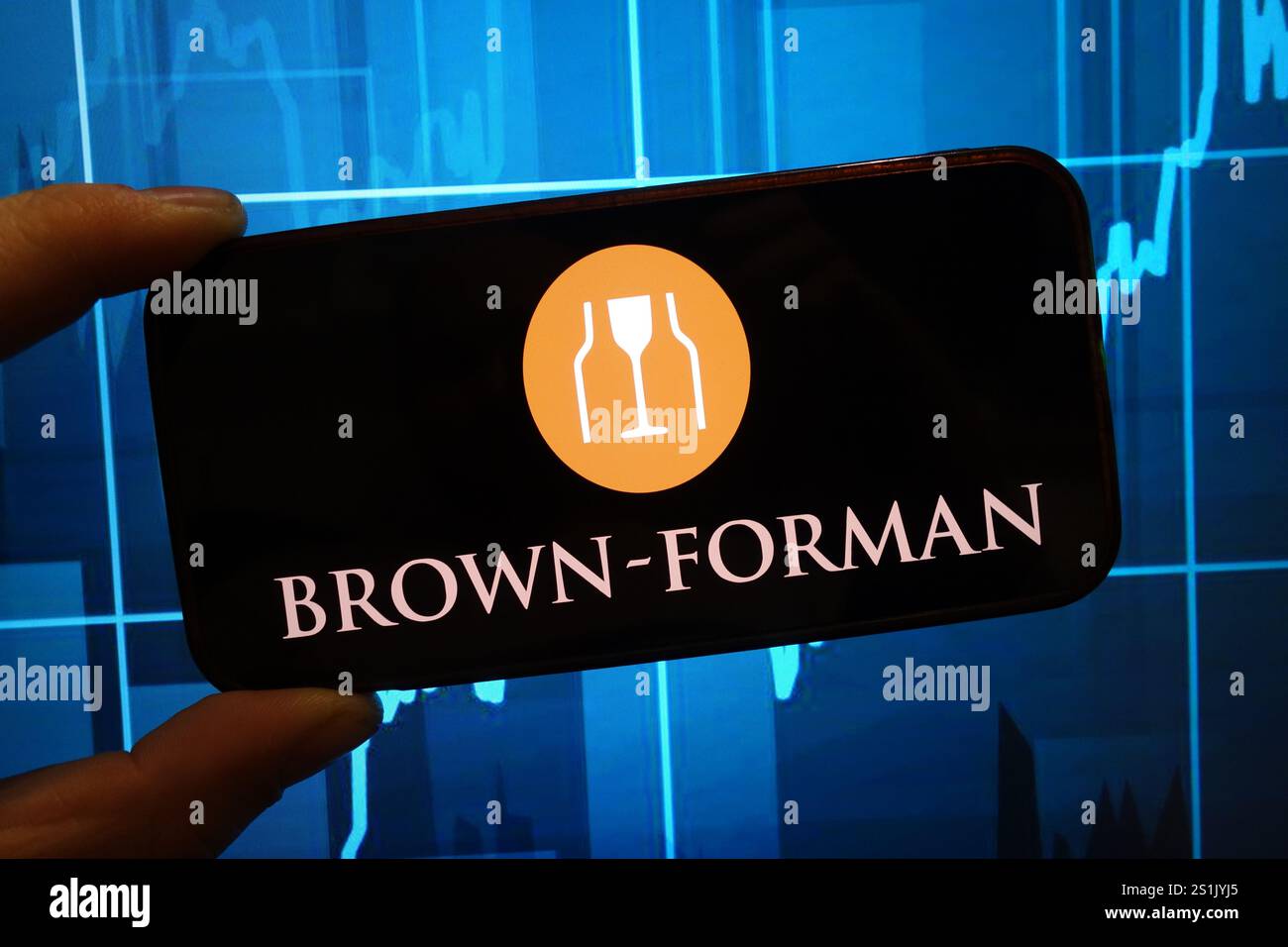 In this photo illustration, the Brown-Forman company logo is seen ...