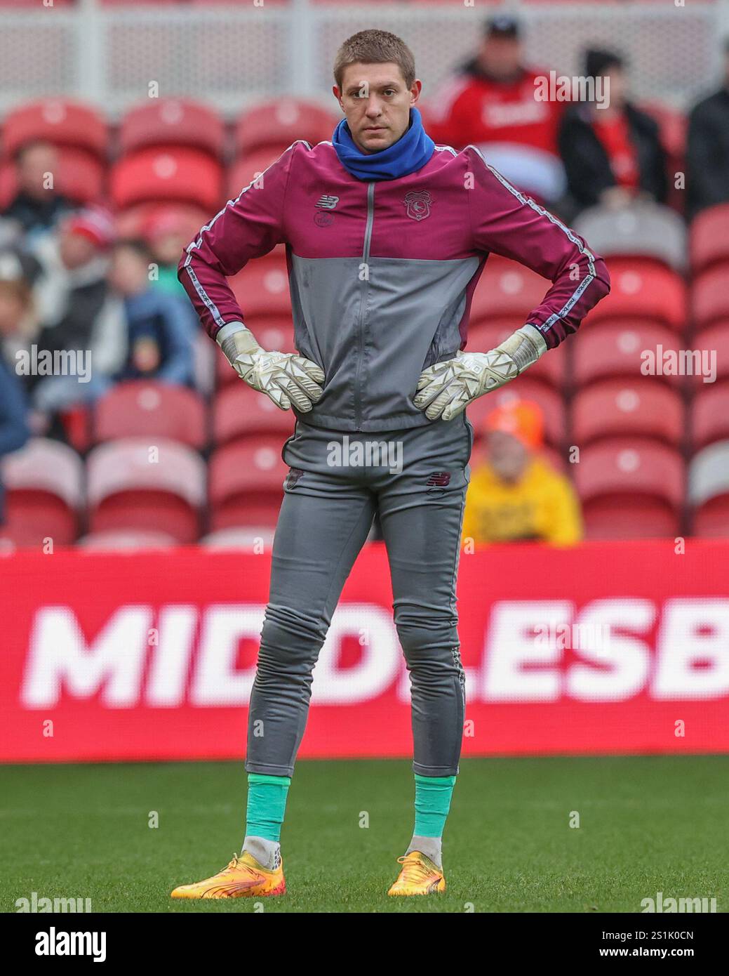 Middlesbrough, UK. 04th Jan, 2025. Ethan Horvath of Cardiff City in the ...