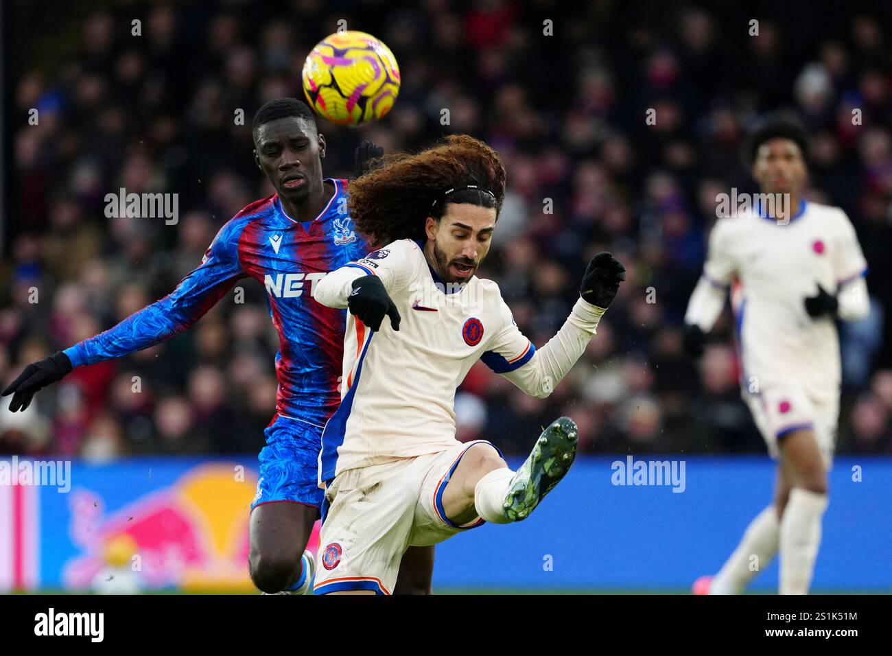 Chelsea's Marc Cucurella passes the ball in front of Crystal Palace's ...