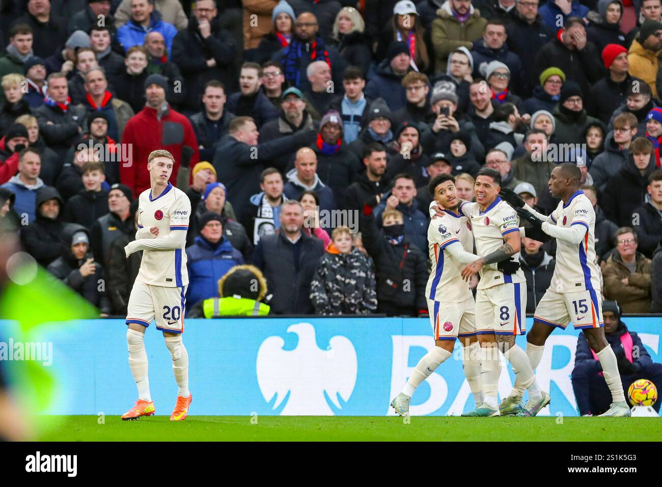 London, UK. 04th Jan, 2025. Chelsea forward Cole Palmer (20) scores a ...
