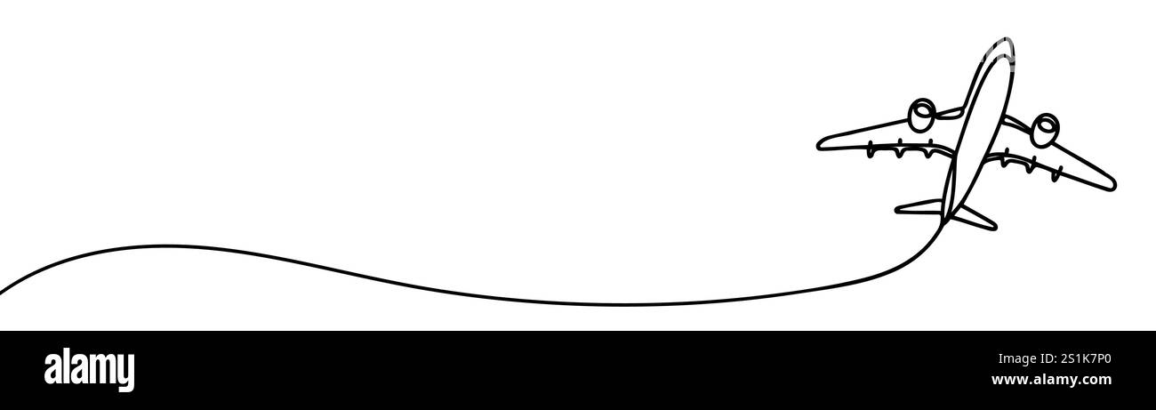 Continuous one line drawing airplane Stock Vector Image & Art - Alamy