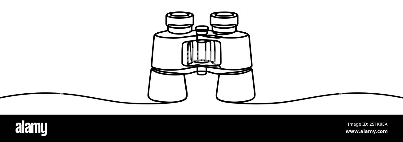 One Continuous Line Drawing of Binoculars minimalist best use for logo ...