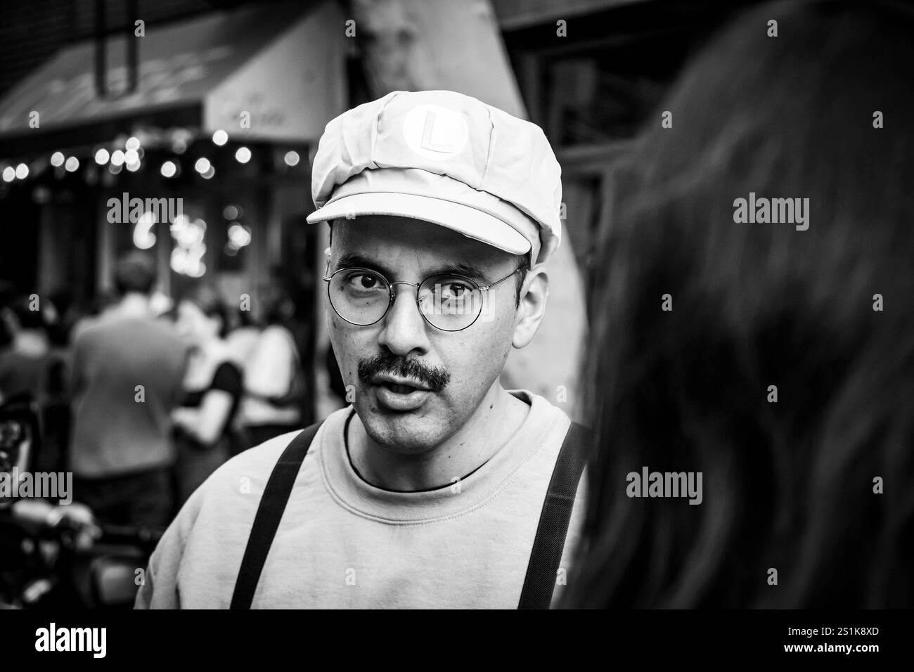 man with mustache dressed in green Luigi super mario outfit in Tompkins ...