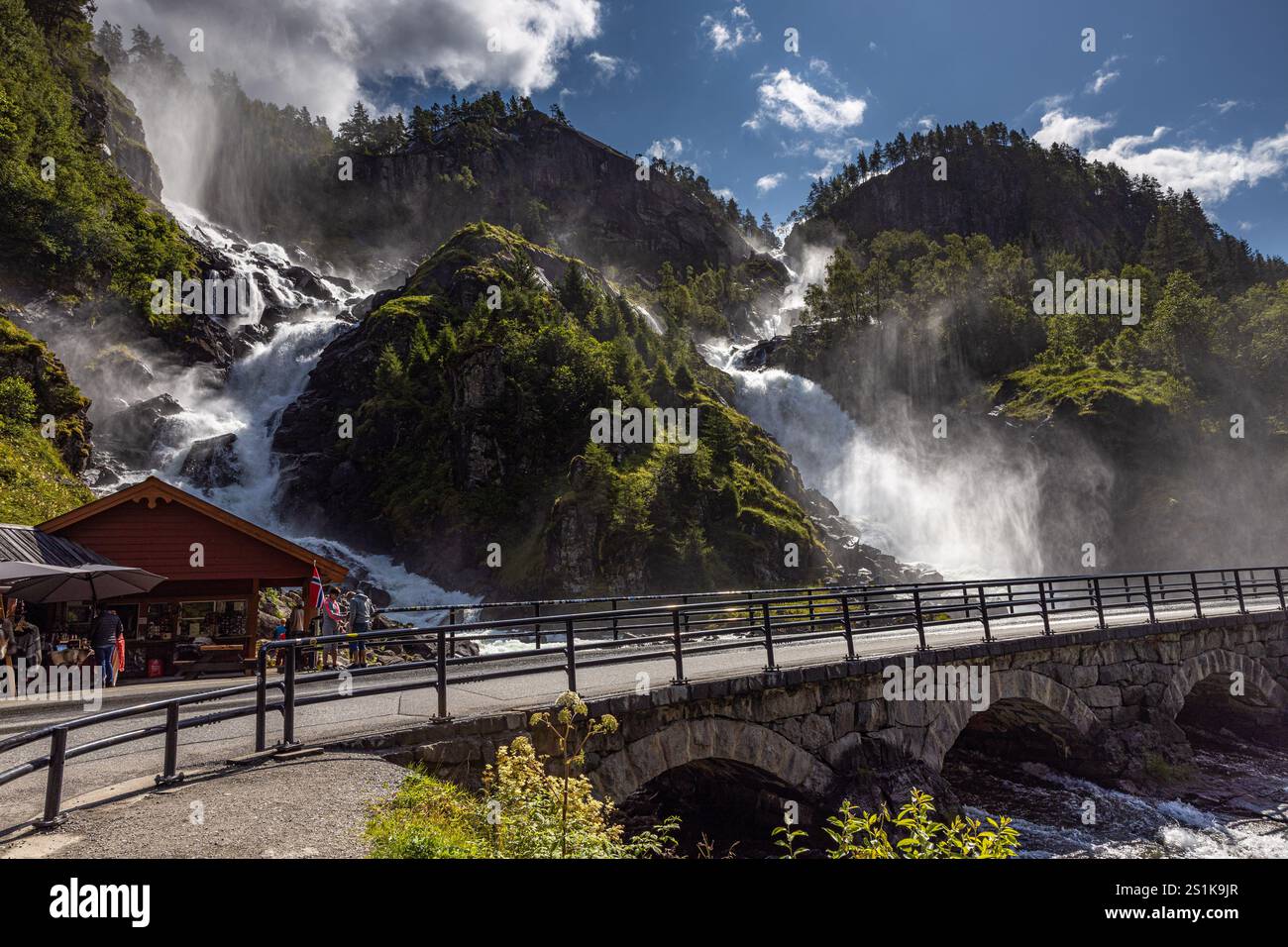 Latefossen Waterfall, Odda, Norway Stock Photo - Alamy