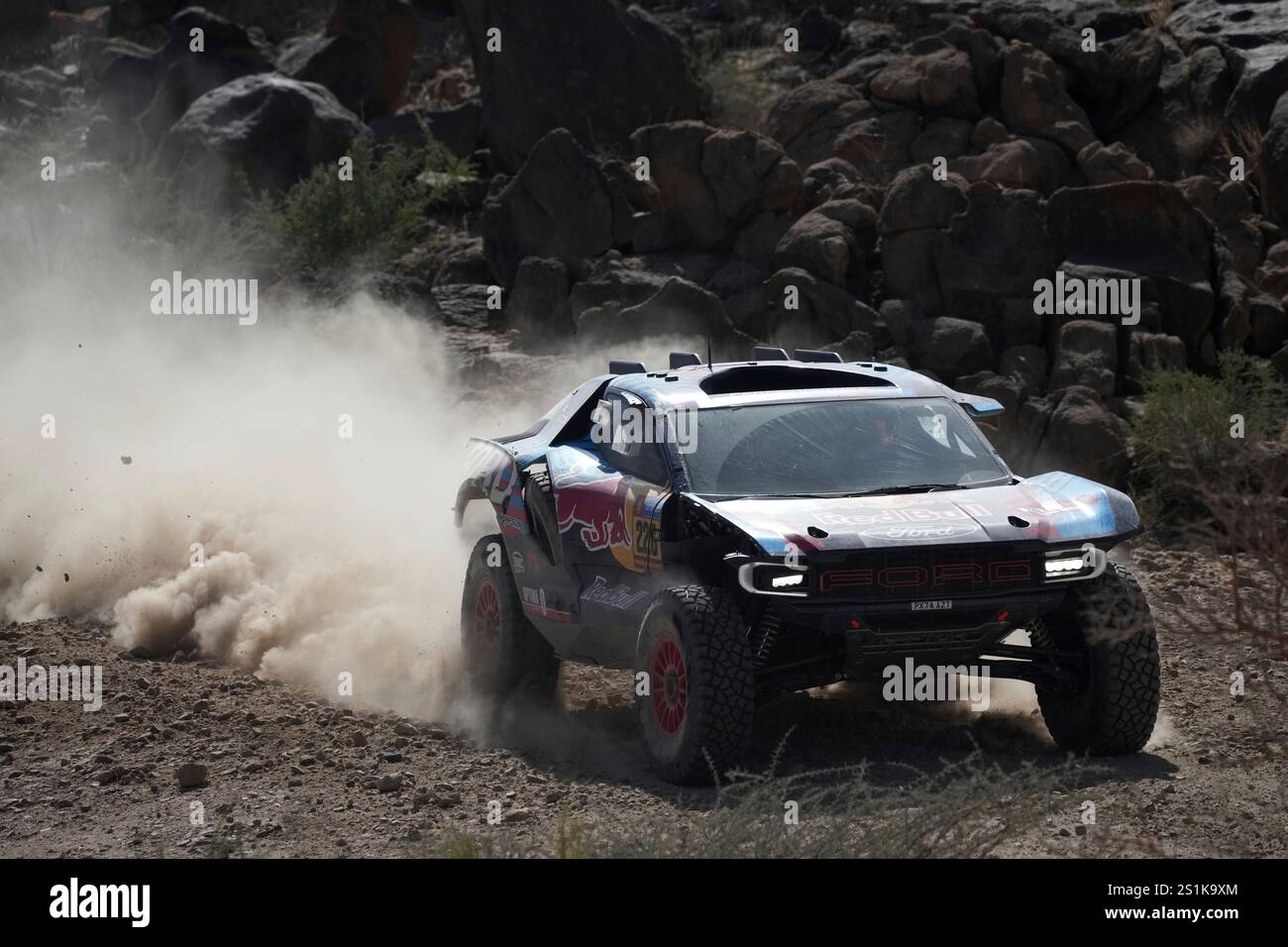 Driver Mattias Ekstrom and co-driver Emil Bergkvist compete during ...