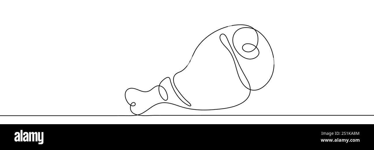 One continuous editable line. Ham on the bone. Meat on the bone. Meat ...