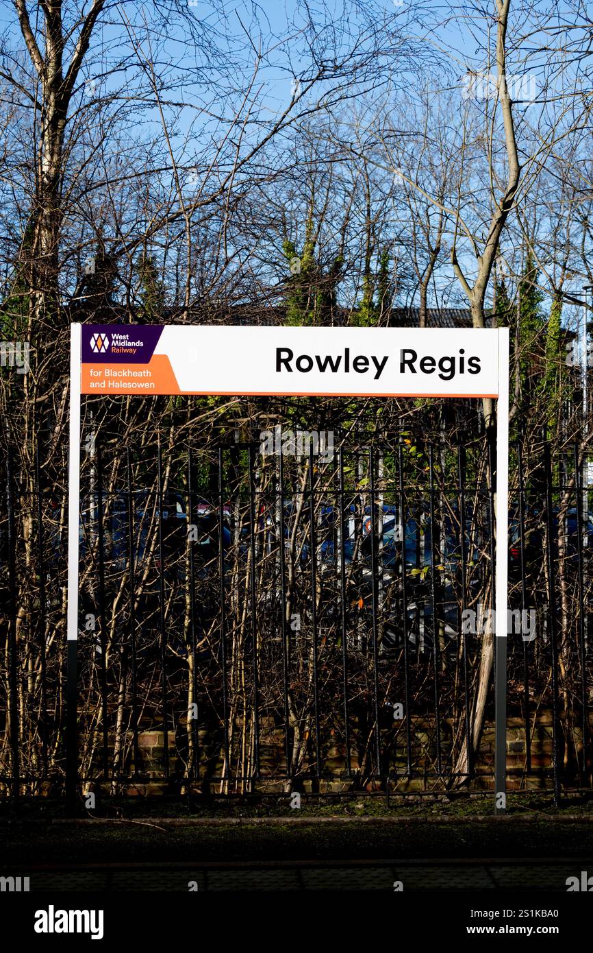Rowley Regis railway station sign, West Midlands, England, UK Stock ...