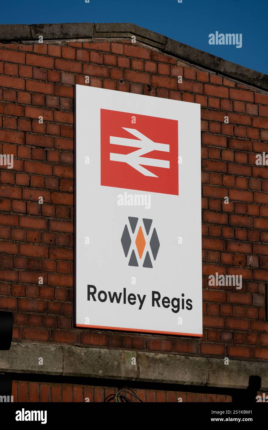 Rowley Regis railway station sign, West Midlands, England, UK Stock ...