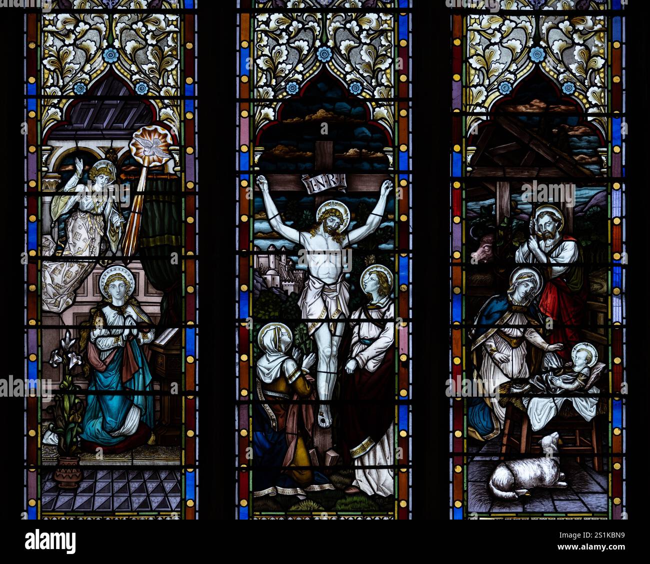 The east window, St. Paul`s Church, Blackheath, West Midlands, England ...