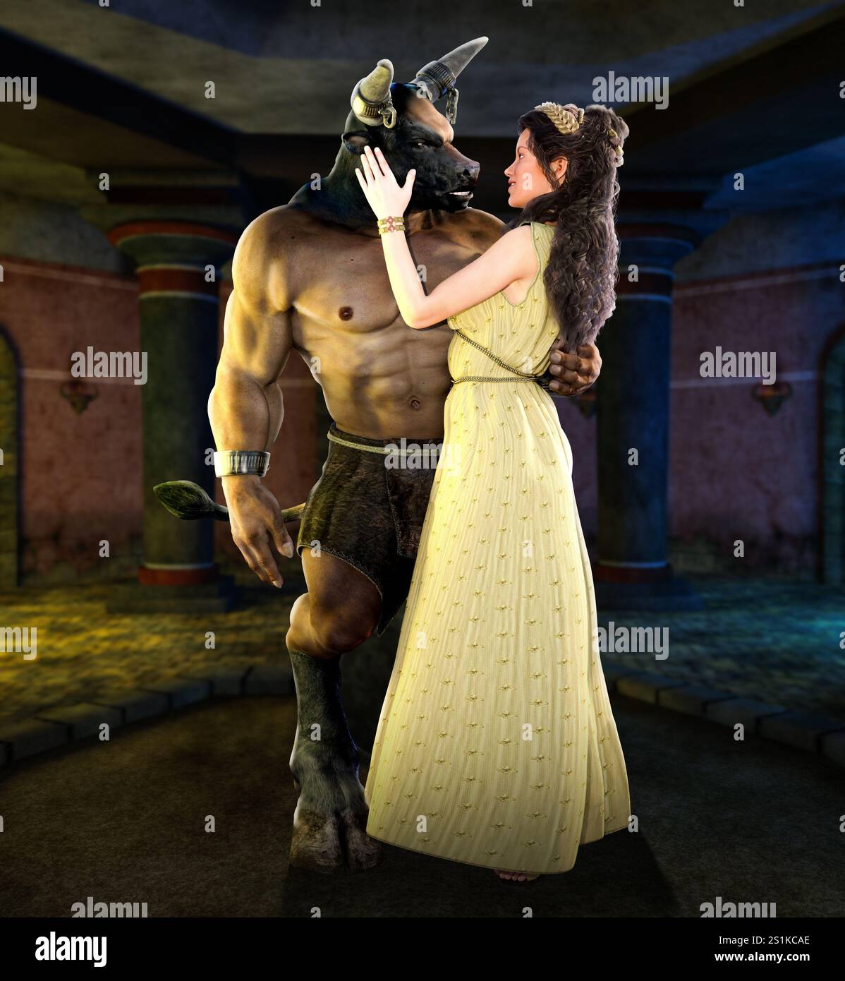 Beauty and the beast, Ariadne and the Minotaur in the legendary ...