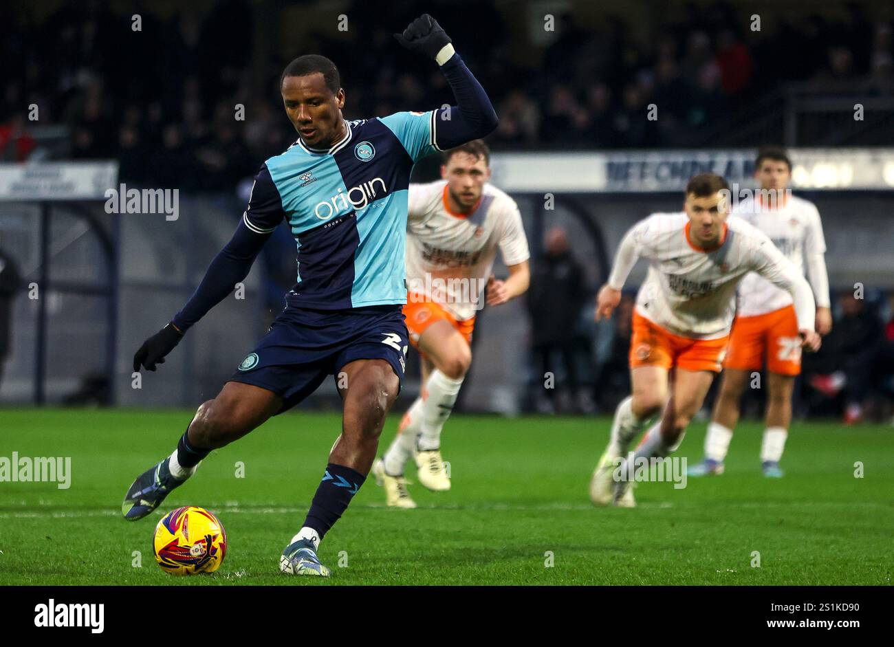 Wycombe Wanderers Richard Kone scores their side's first goal of the ...