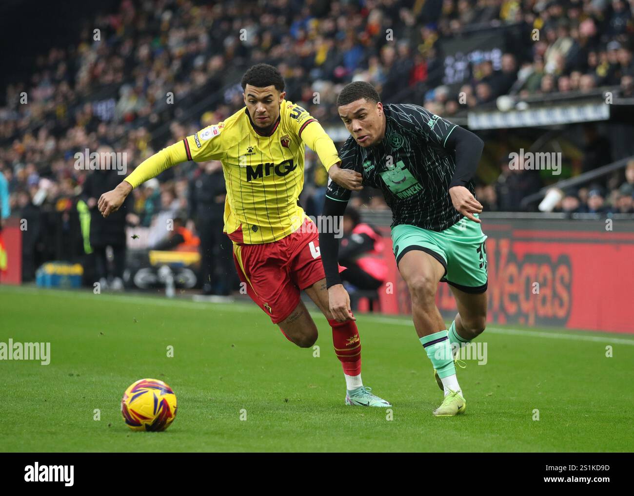 Watford, UK. 4th Jan, 2025. Ryan Andrews of Watford and Ryan One of ...