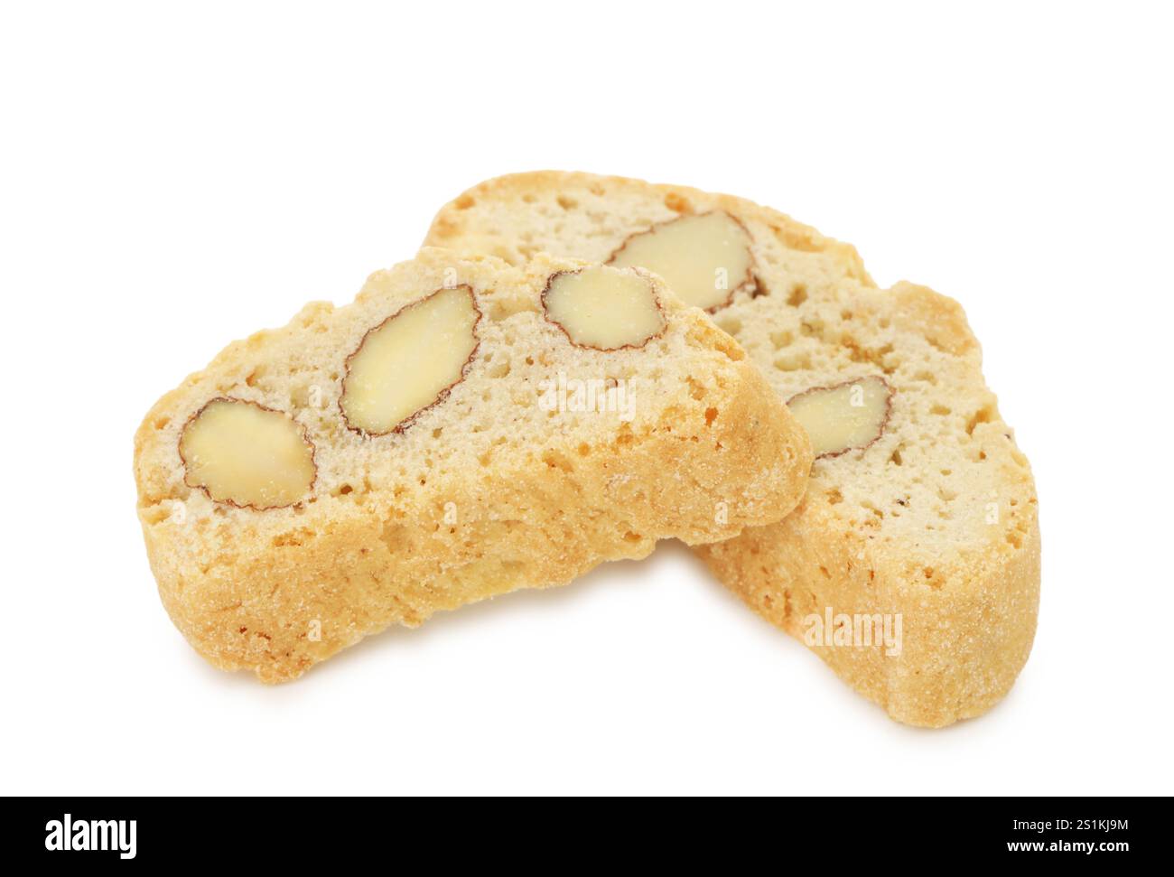 Traditional Italian almond biscuits (Cantucci) isolated on white Stock ...