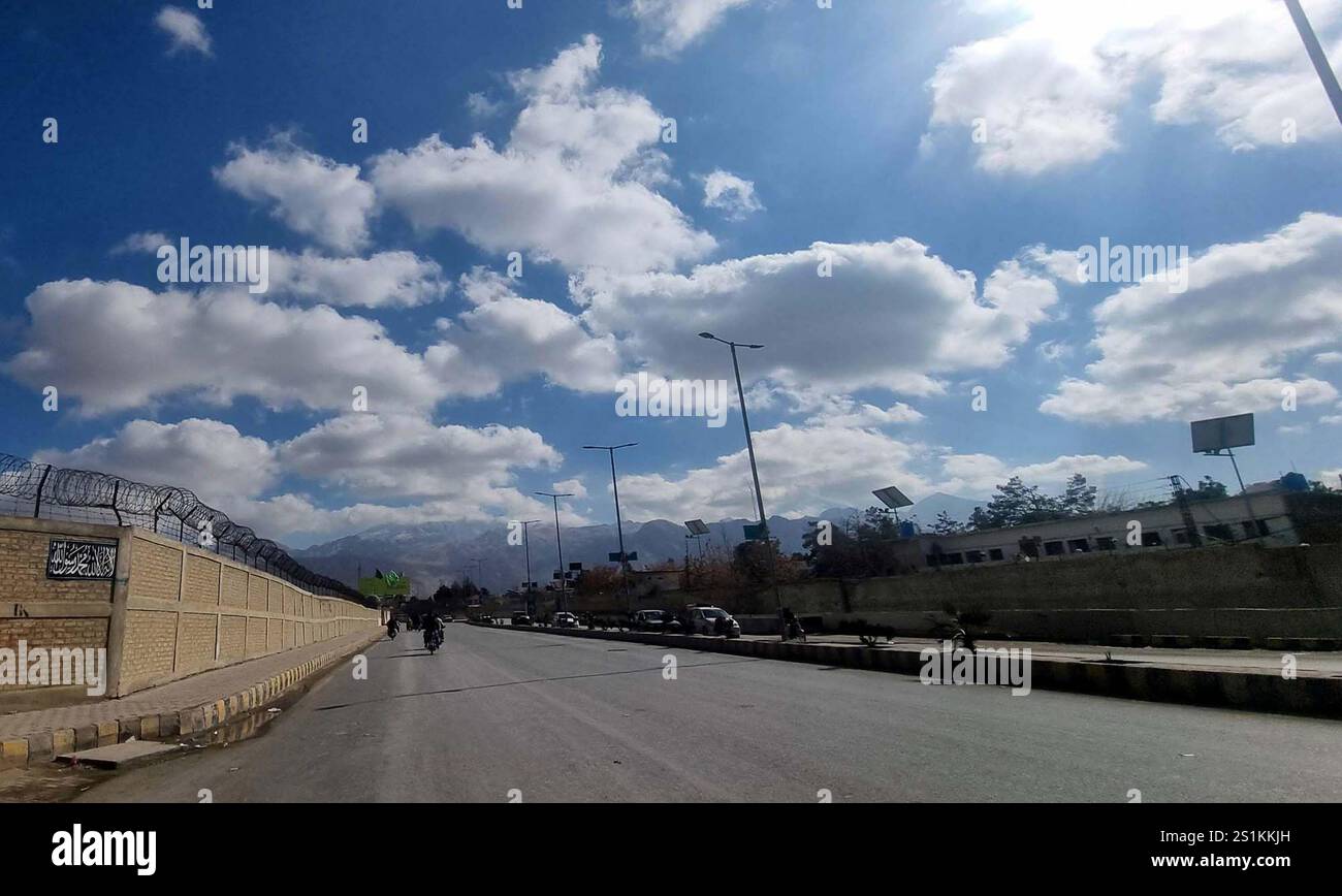 QUETTA, PAKISTAN, JAN 04: Beautiful eye-catching view of dark clouds ...