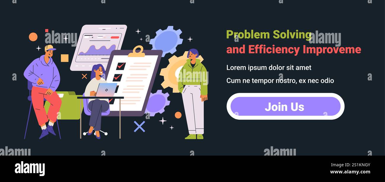 Business team problem solving efficiency improvement teamwork ...