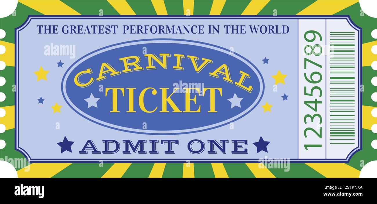 Carnival ticket for one person Stock Vector Image & Art - Alamy