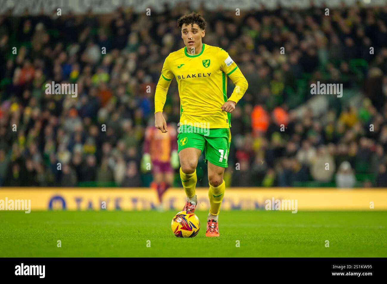 Ben Chrisene of Norwich City on the ball during the Sky Bet ...
