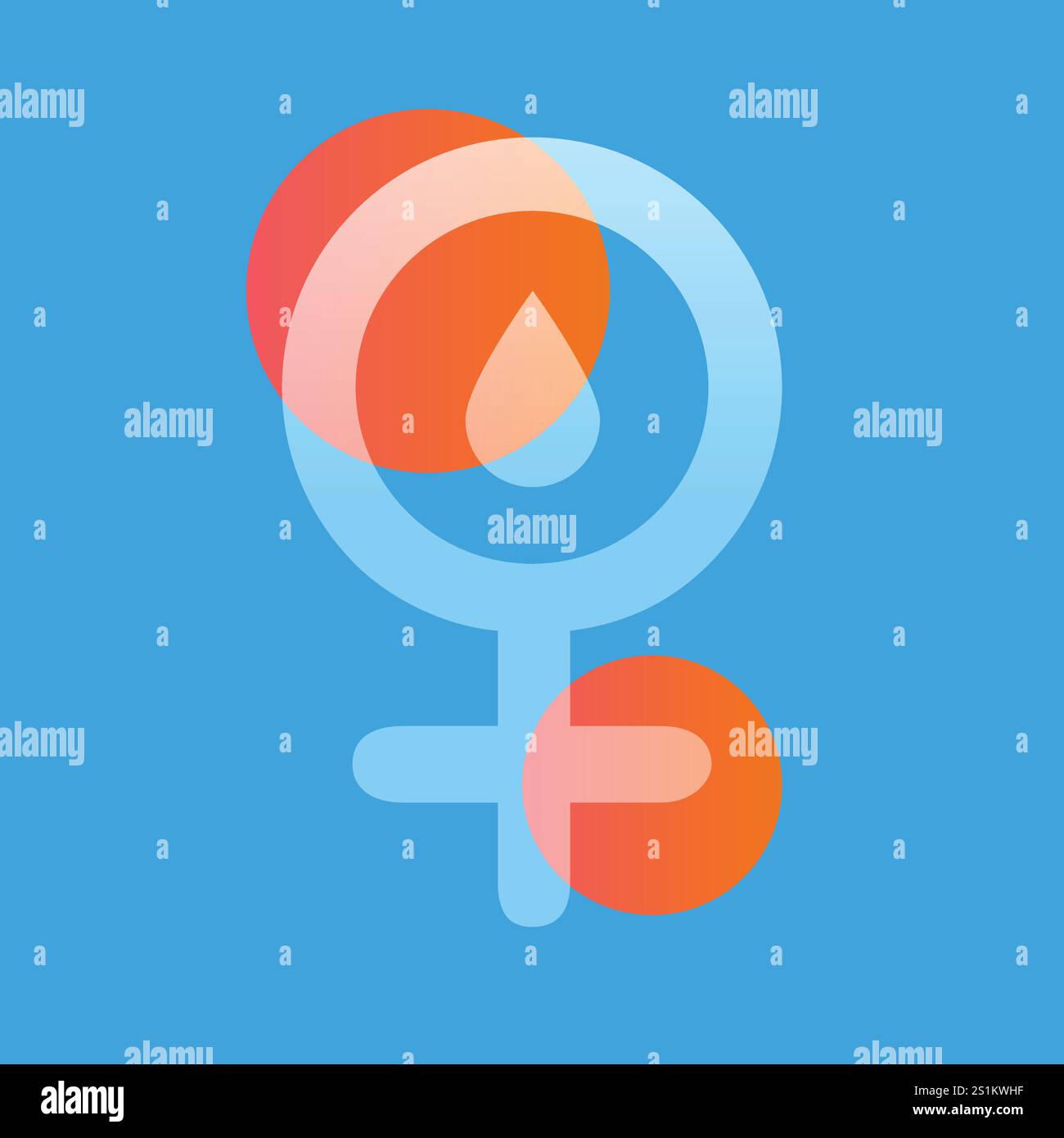 Female symbol Venus glassmorphism illustration. Transparency blur ...