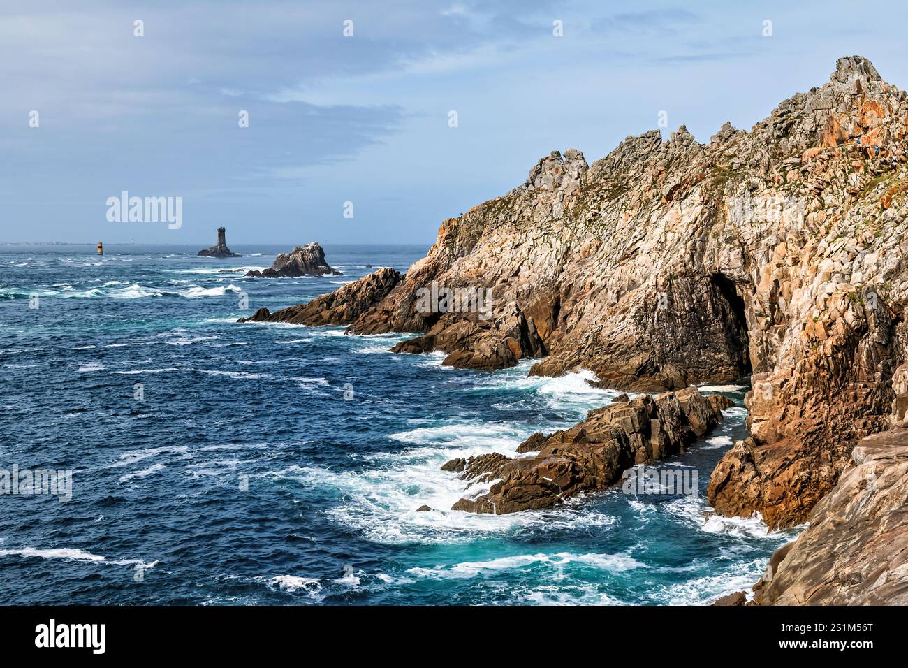 The Pointe du Raz in West Brittany, France. Tourist attraction Stock ...