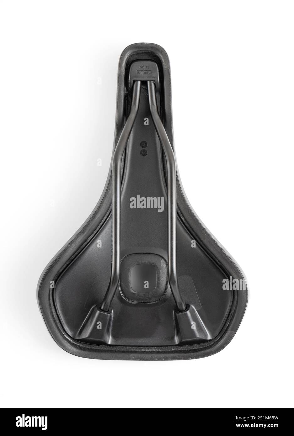 Bicycle saddle, sports saddle with anatomical hole on a white ...