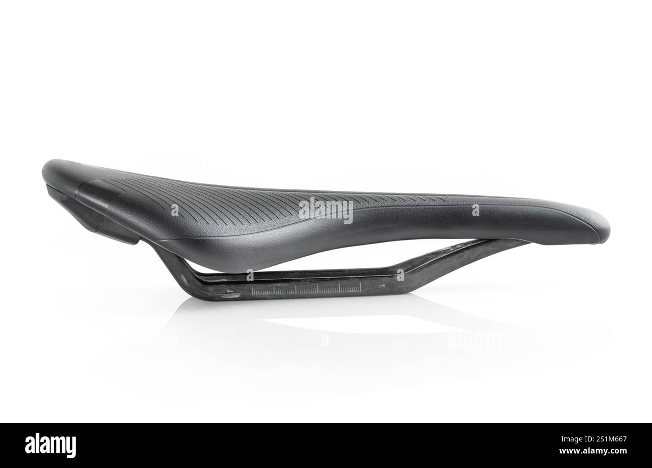 Bicycle saddle, sports saddle with anatomical hole on a white ...