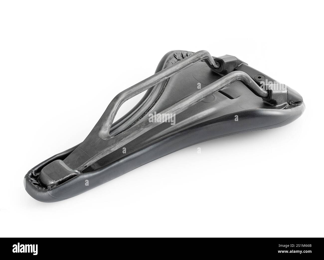 Bicycle saddle, sports saddle with anatomical hole on a white ...