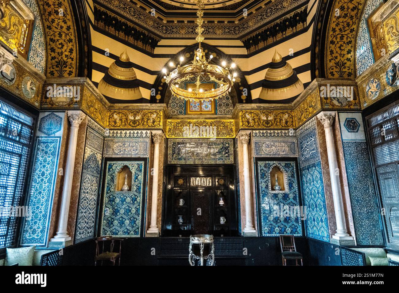 Interior of Arab Hall (qa'a room) at Leighton House, London, England ...