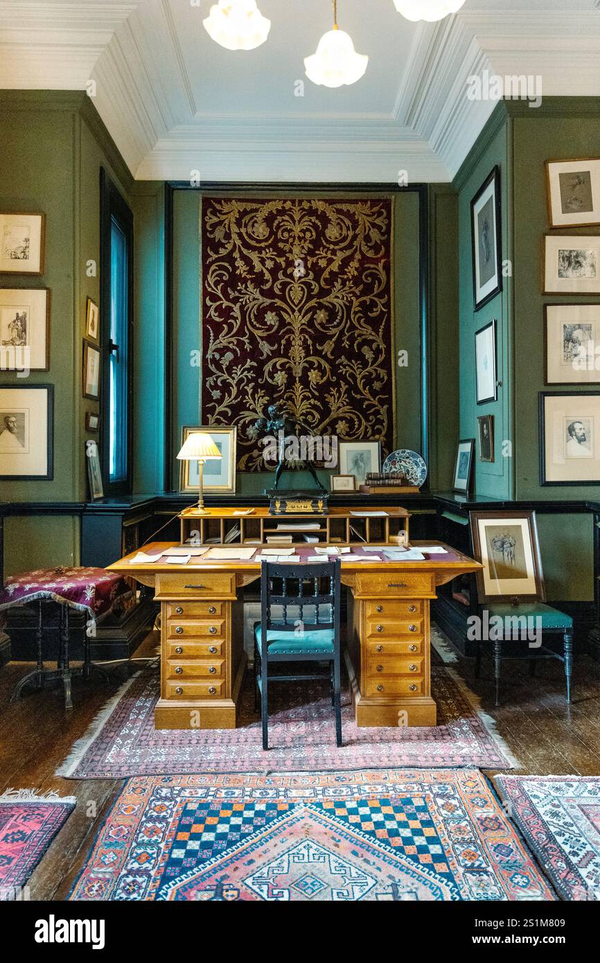 The Library room at Leighton House with desk by Luke Hughes and Company ...