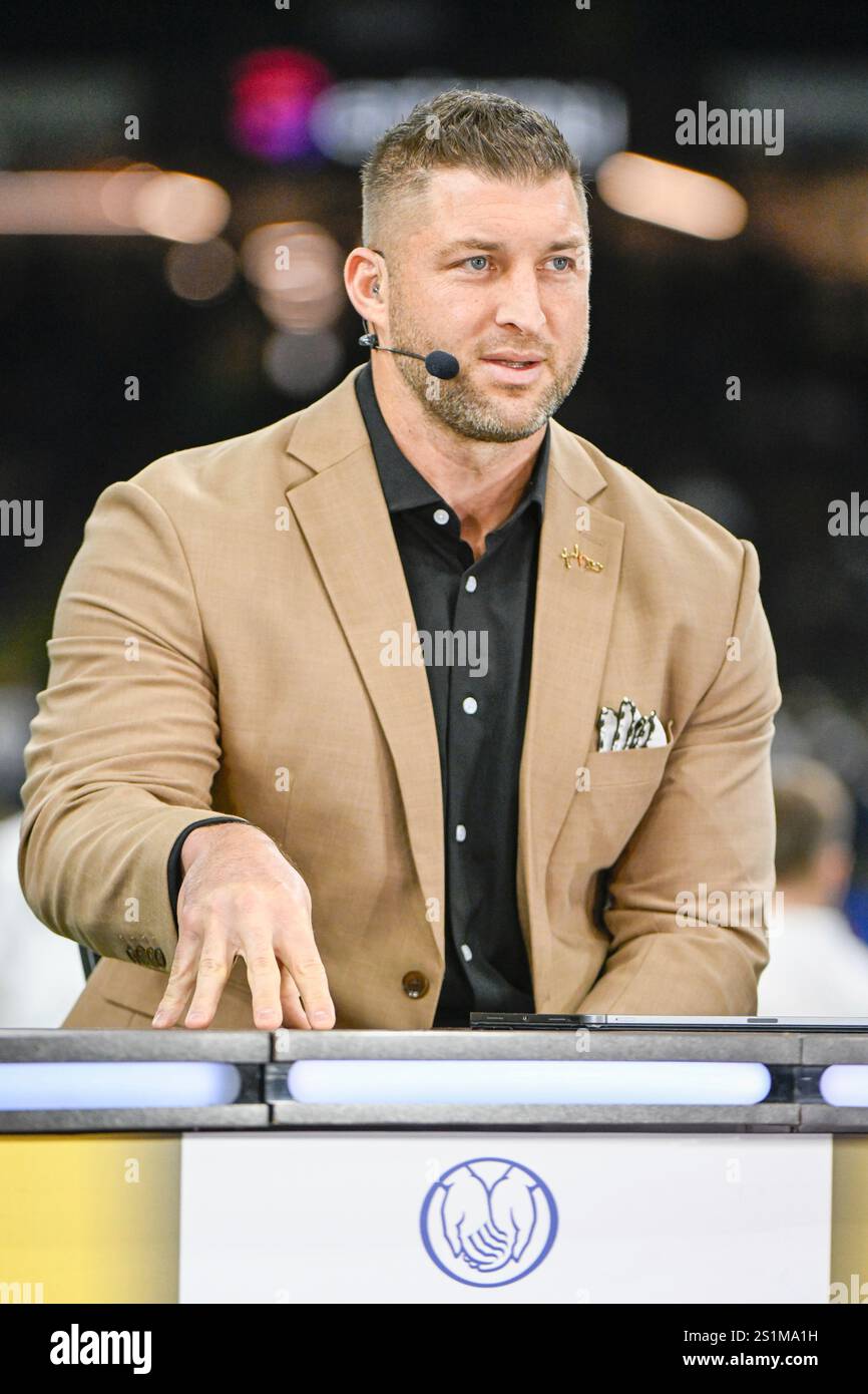 NEW ORLEANS, LA - JANUARY 02: Tim Tebow performs a live shot on the ...