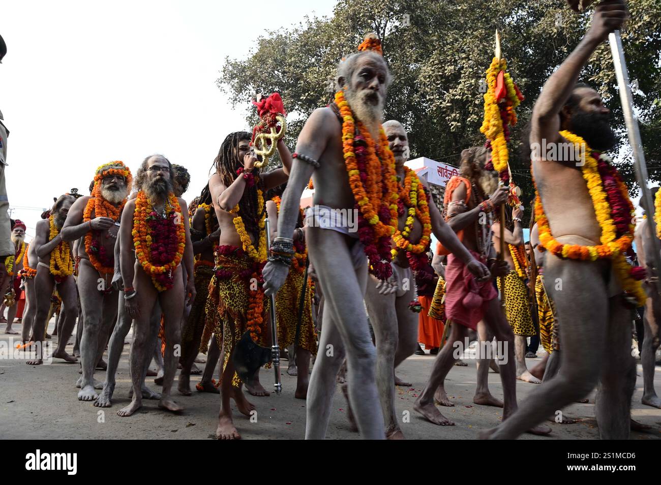 Prayagraj, Uttar Pradesh, India. 4th Jan, 2025. Prayagraj: Sadhus of ...
