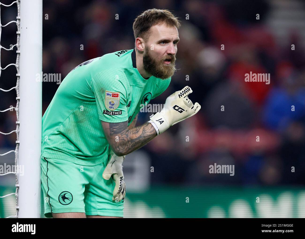 Cardiff City goalkeeper Jak Alnwick during the Sky Bet Championship ...