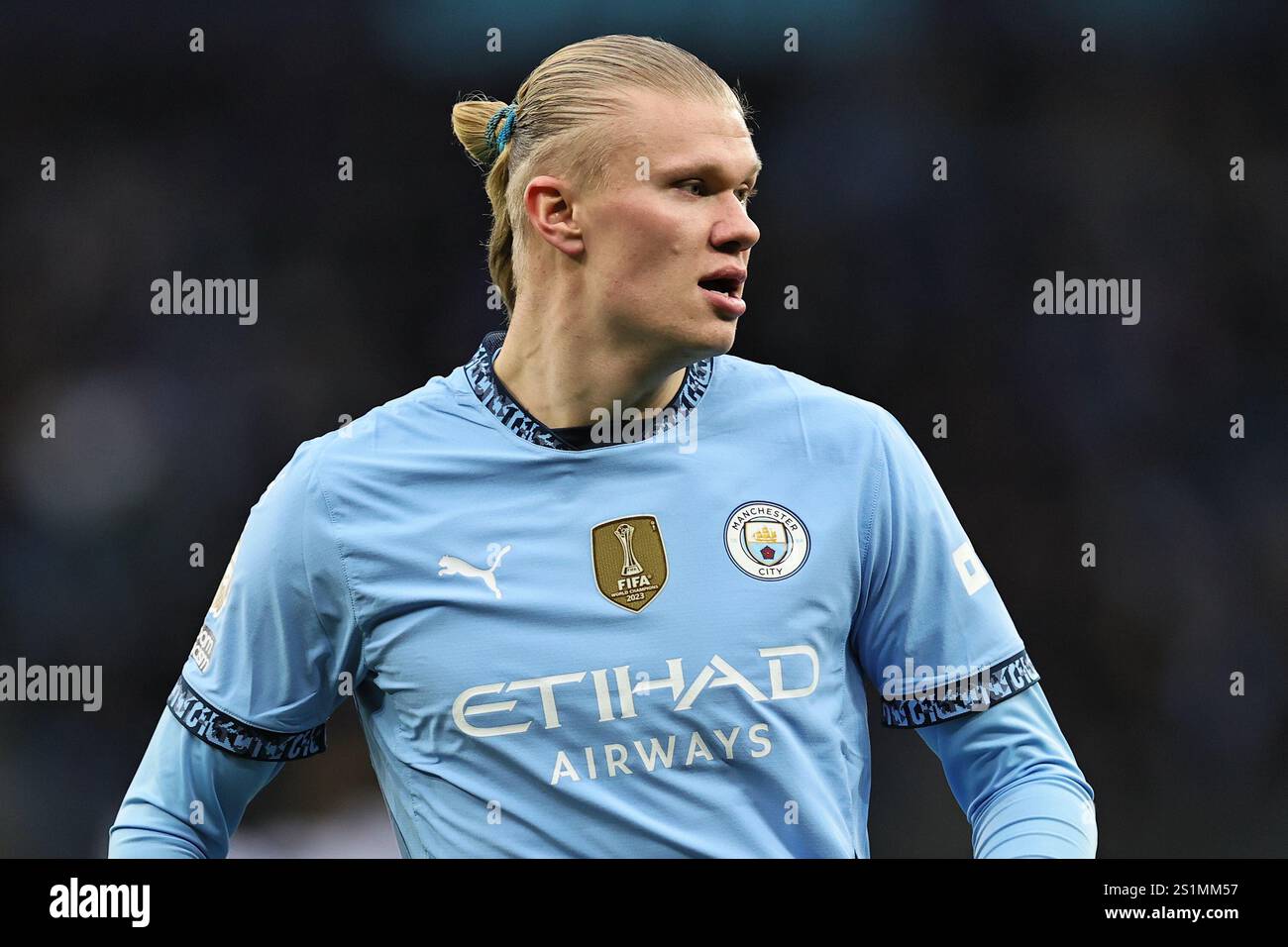 Manchester, UK. 04th Jan, 2025. Erling Haaland of Manchester City ...