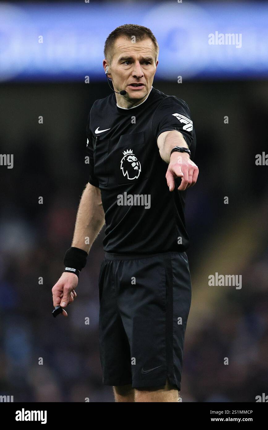 Match referee Michael Salisbury during the Manchester City FC v West ...