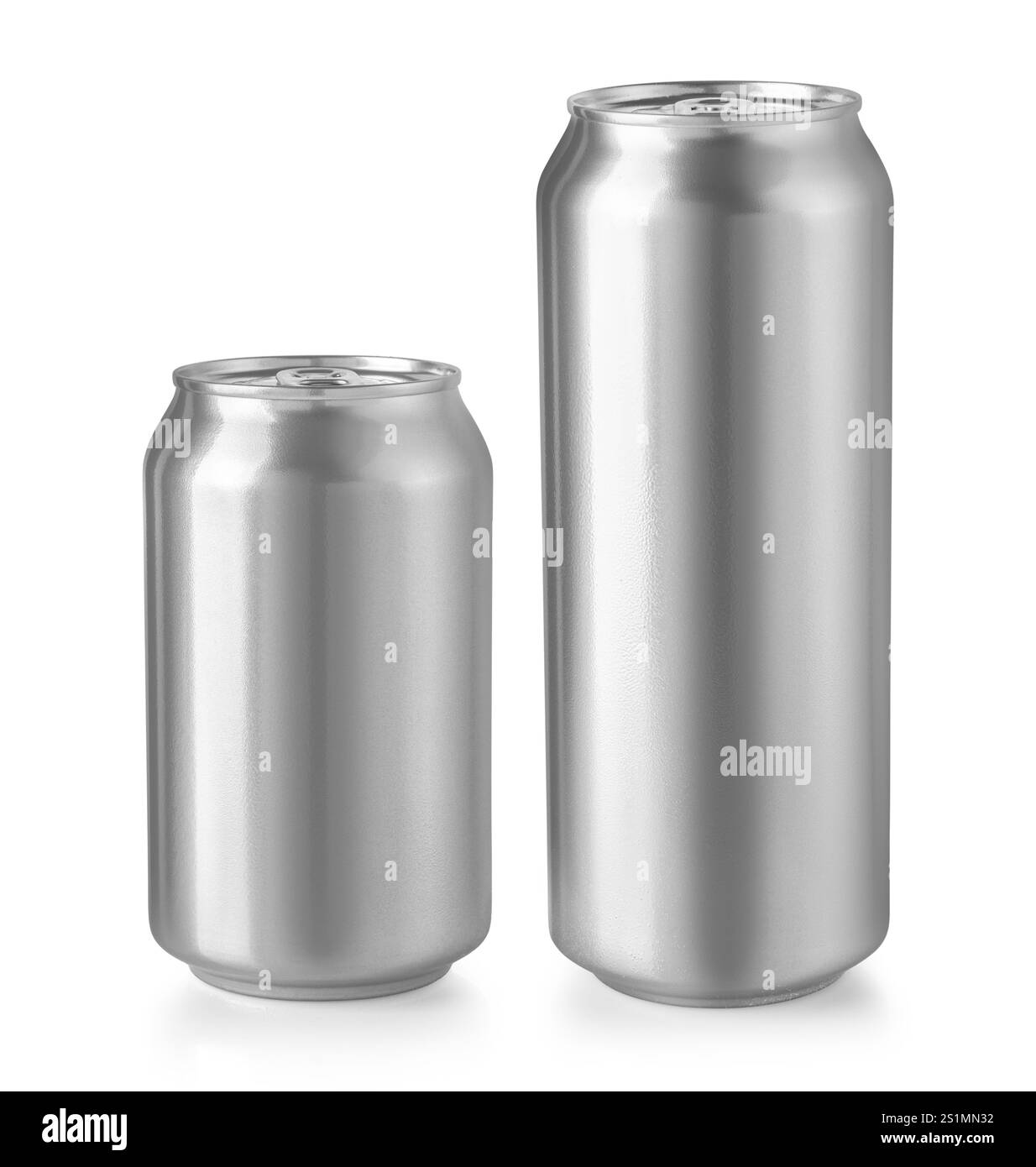 Two Aluminum cans isolated on white background with clipping path Stock ...