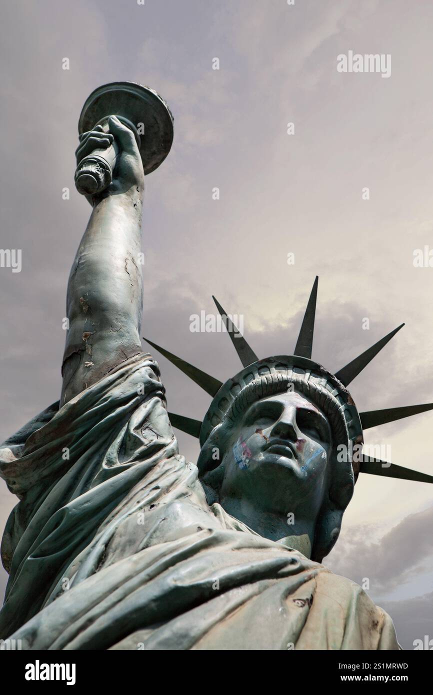 Damages American Statue of Liberty Stock Photo - Alamy