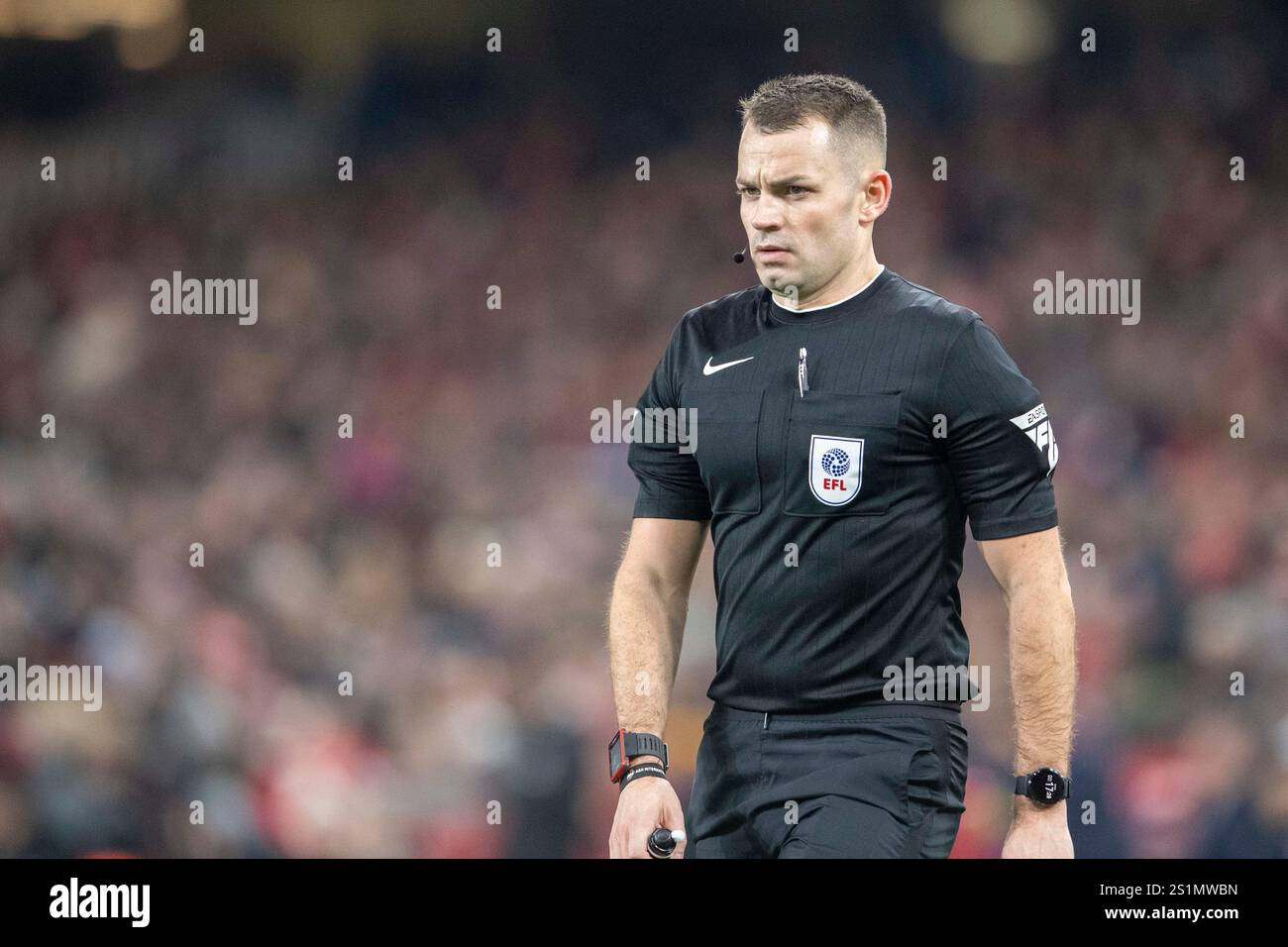 Referee Tom Nield during the Sky Bet Championship match between ...