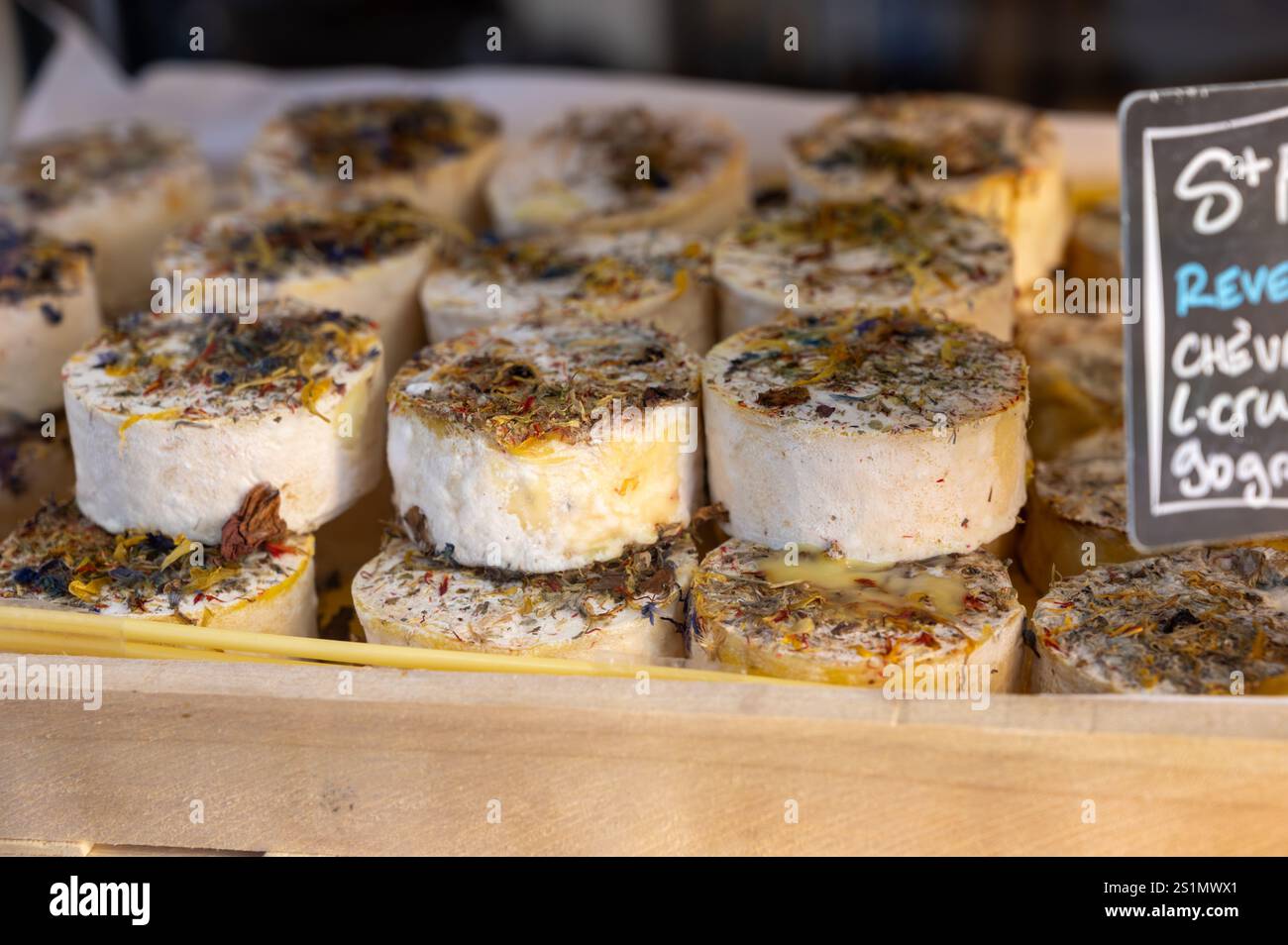 French goat chevre cheeses fresh and crottin chavignol, made from ...