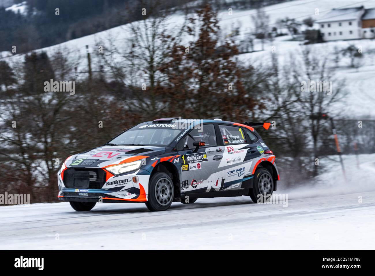 FREISTADT, AUSTRIA - JANUARY 4: Simon Wagner of Austria and Hanna Ostlender of Germany and ...