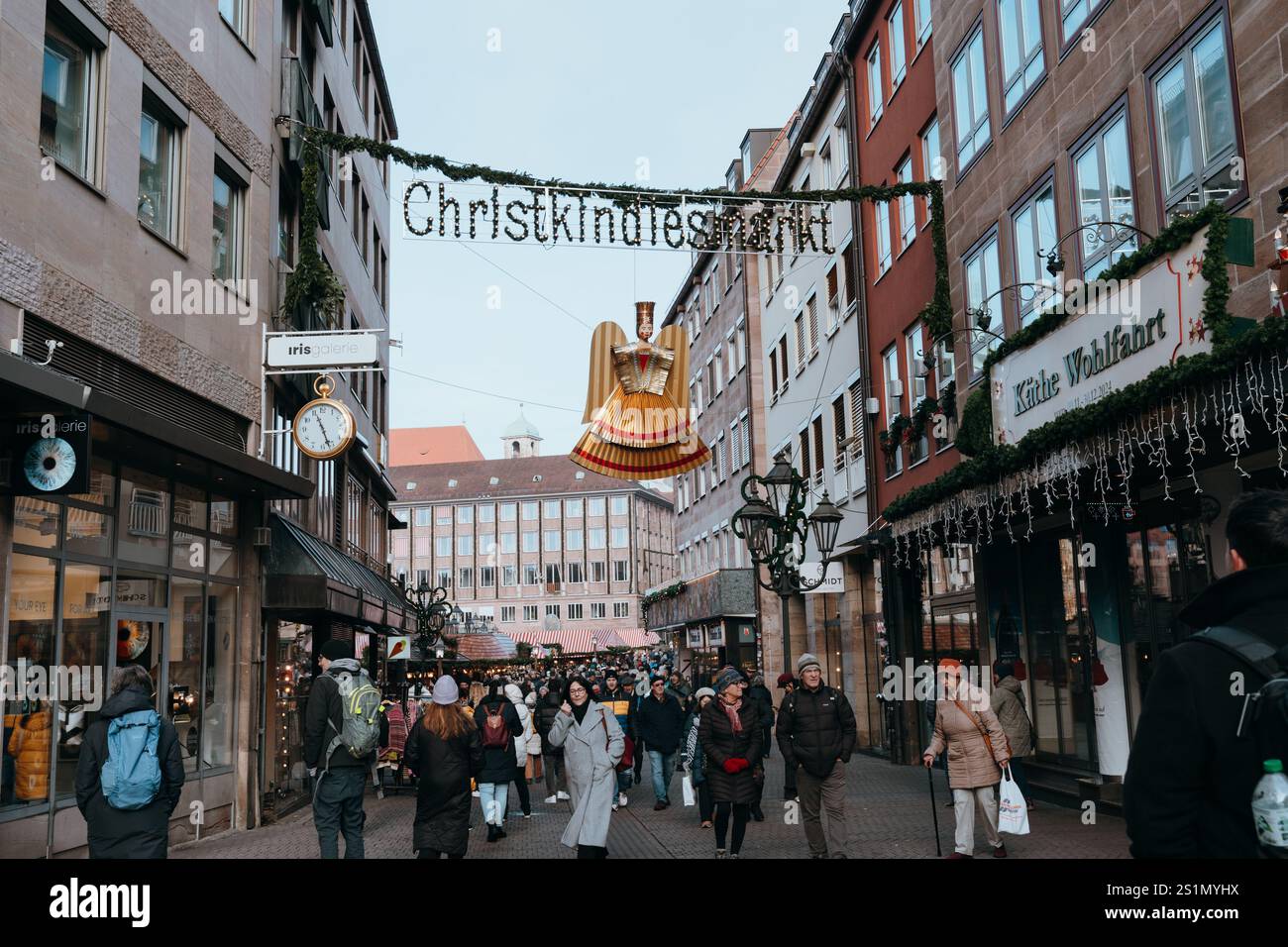 Nuremberg, Germany - December 4, 2024: Entrance sign decoration for the ...