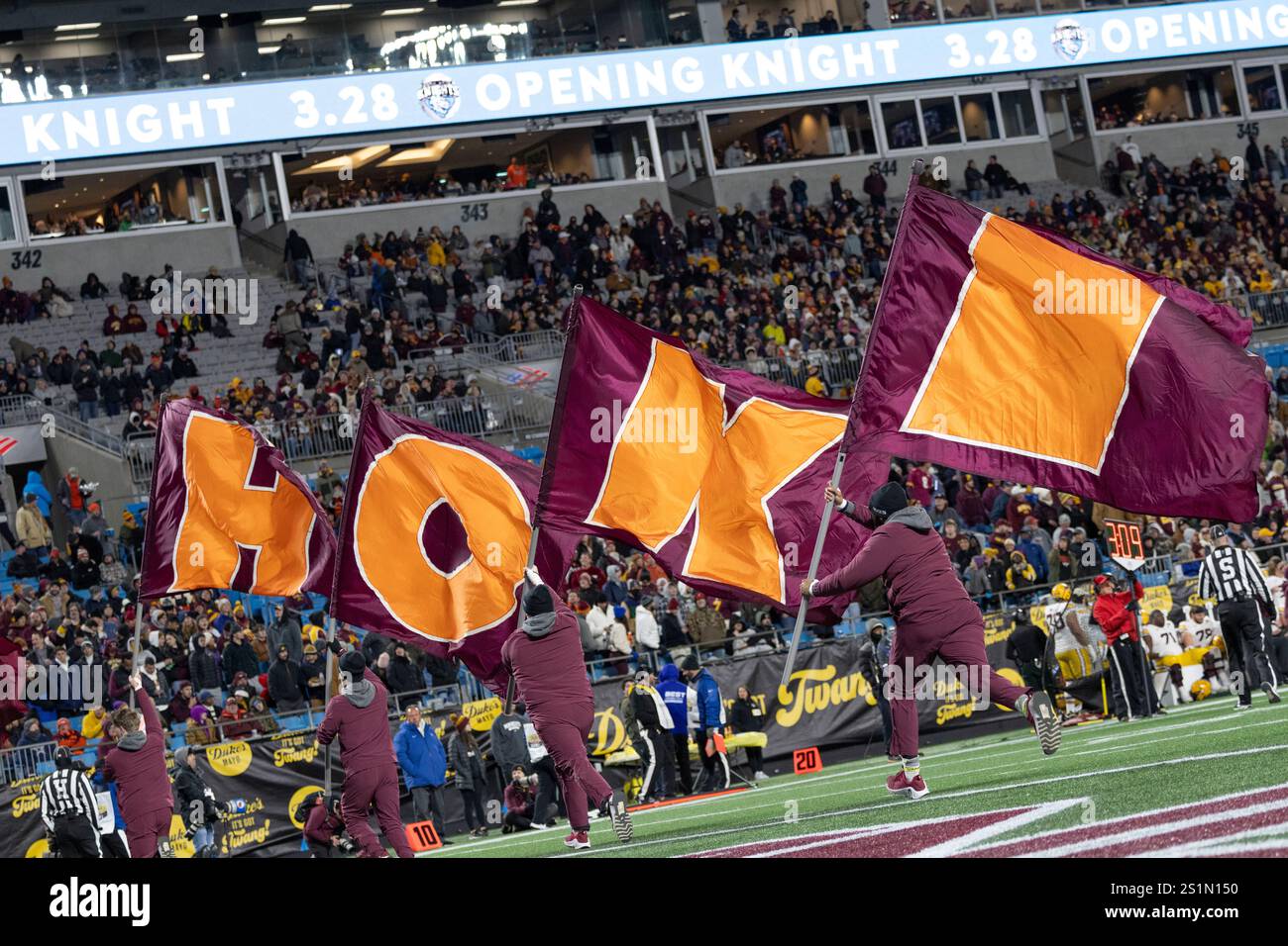 Charlotte, NC, USA: A general image of the Virginia Tech Hokies flags ...