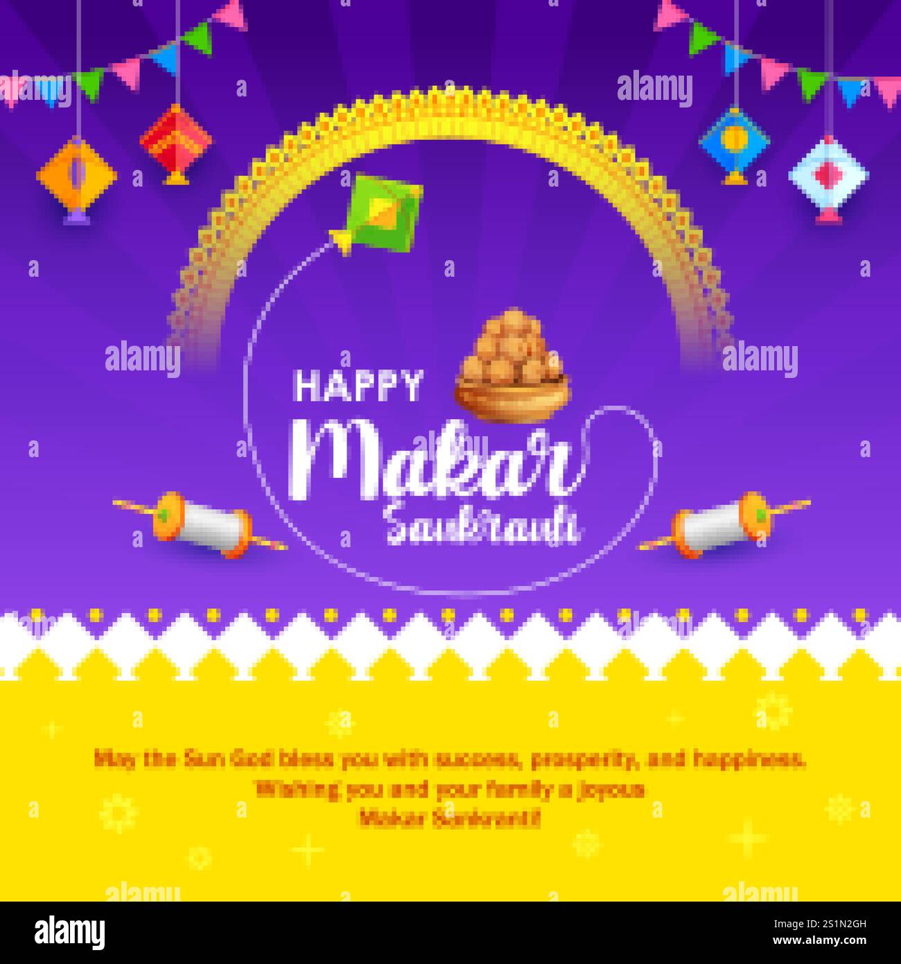 illustration of Makar Sankranti wallpaper with colorful kite for ...
