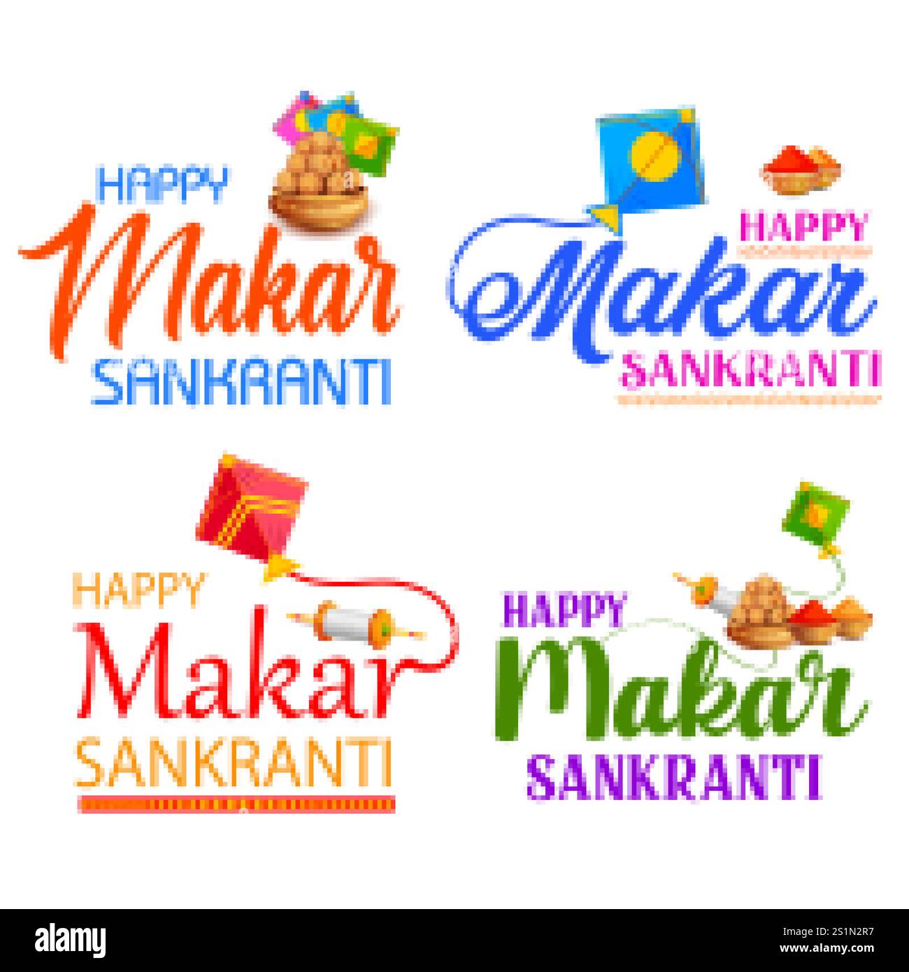 illustration of Makar Sankranti wallpaper with colorful kite for ...