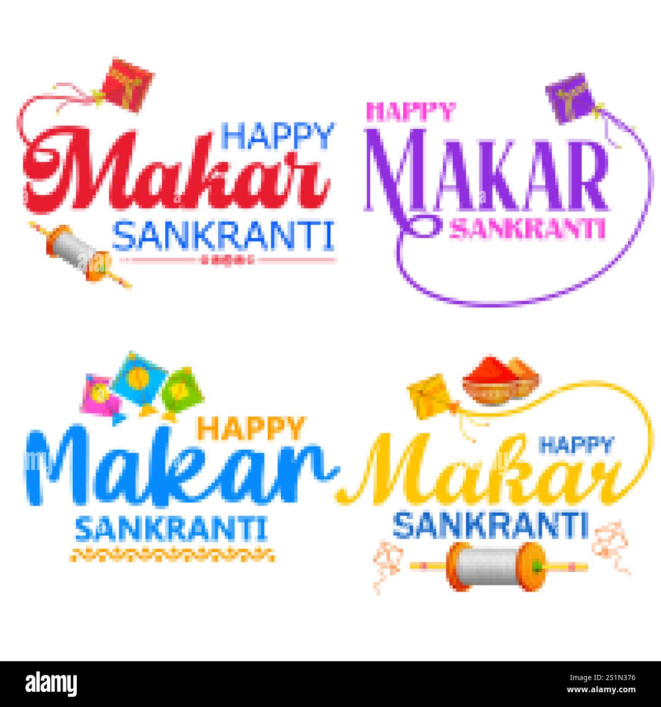 illustration of Makar Sankranti wallpaper with colorful kite for ...