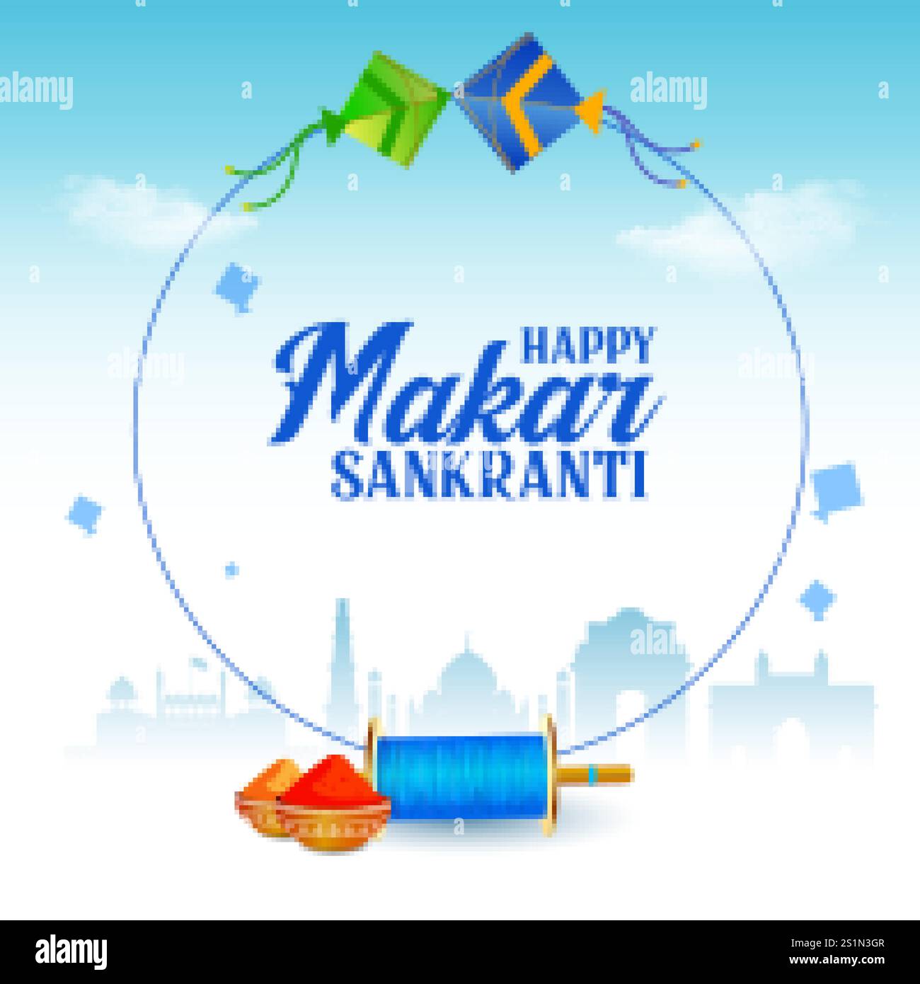 illustration of Makar Sankranti wallpaper with colorful kite for ...